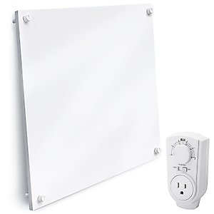 EconoHome Wall Heater Panel with Thermostat - Electric Wall Mounted Heater for Indoor Use - 400Watt Convection Heater - Perfect for Rooms Up to 120 Sq Ft - 120V - Updated Model