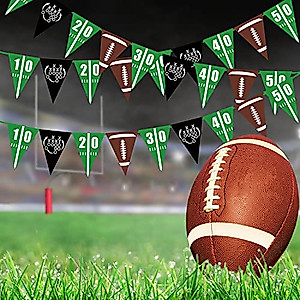 Doumeny 4 Pack Football Pennant Banner American Football Paper String Flag Sports Theme Party Banner Superbowl Paper Triangle Flag Game Day Paper Banner for Birthday Baby Shower Sport Club Party Decor