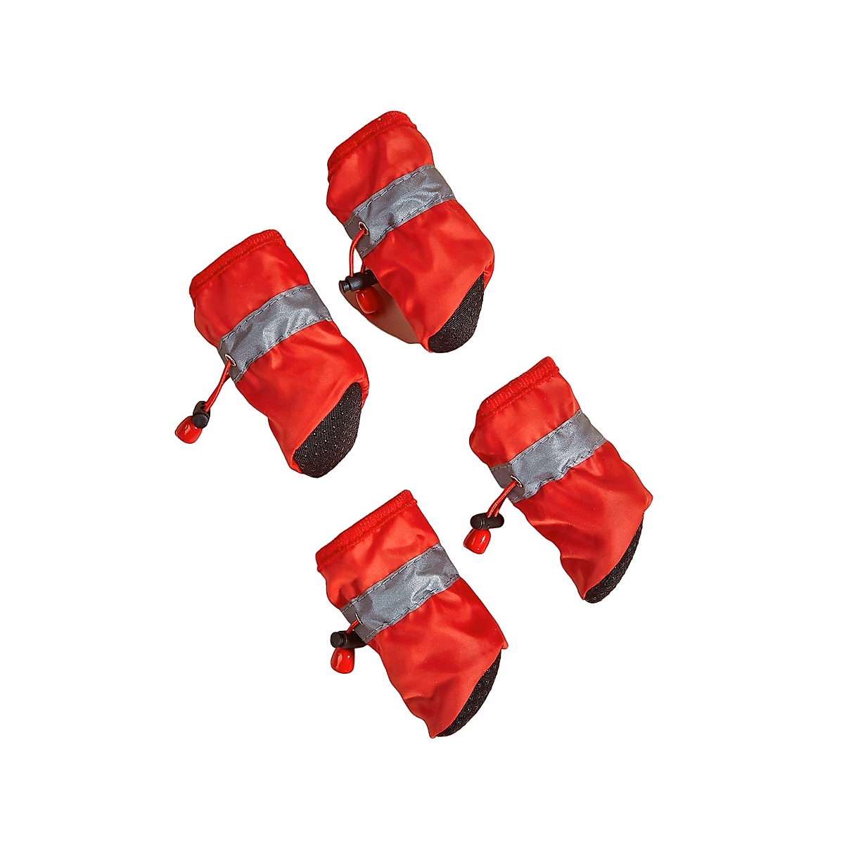 QWINEE 4pcs Dog Boots Dog Shoes Small Dog Puppy Shoes for Hot Pavement Summer Winter Outdoor Paw Protectors with Anti-Slip Sole Red XS