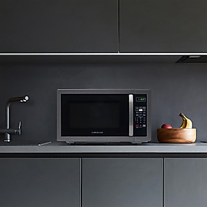 Farberware Countertop Microwave 1000 Watts, 1.1 cu ft - Microwave Oven With LED Lighting and Child Lock - Perfect for Apartments and Dorms - Easy Clean Black Stainless Steel