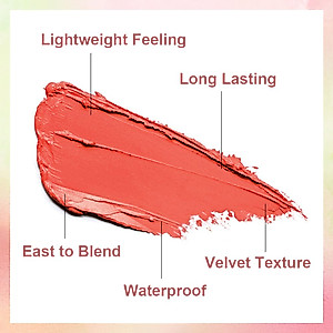 MOLAKS Cream Blush Stick, Lightweight and Long Lasting Cream Blush, Solid Moisturizer Stick, Cream Blush Makeup for Cheeks, Lightweight Cream Blush, Goes on Well for Mature Skin (SHY PINK)