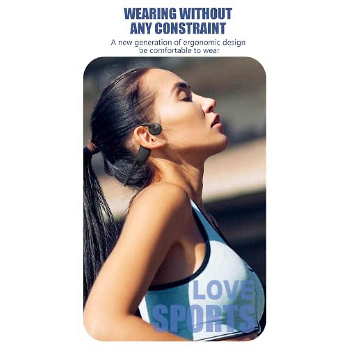 AMAVBTG Bone Conduction Headphones, Bluetooth 5.3, Bone Conduction Earbuds Buit-in 32G TF Card Waterproof Wireless Open Ear Earphones for Cycling Workout Gym