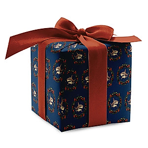 Shark Wreath Christmas Wrapping Paper, Christmas Holiday Gift Wrap, Ocean Animal Theme Party Decor (20 inch x 30 inch sheet)