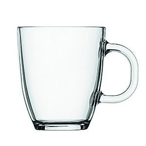 Bistro Coffee Mug Single-Wall Glasses, 12 Ounce (2-Pack), Clear
