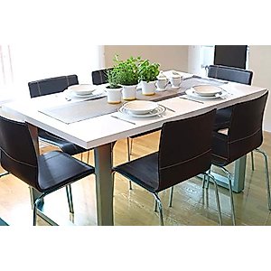 Inspirer Studio® Roman Extendible Dining Table Pedestal Table MDF High-Gloss White (Table ONLY)