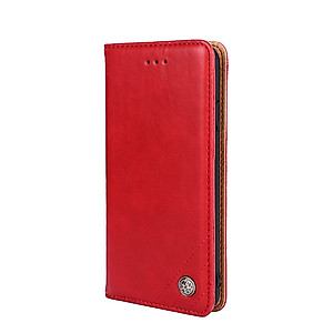 Fansipro Wallet Folio Case for Oppo Reno 2 Z, Premium PU Leather Slim Fit Cover for Reno 2 Z, 3 Card Slots, Align Cutouts, Red