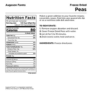 Augason Farms Freeze Dried Peas #10 Can, 16 oz
