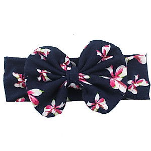 CÉLLOT 6 Pack Baby Girls Big Hair Bows Flower Pattern Boho Headbands Mix color Hair Wrapped Headbands Turban Knotted Headbands for Baby Girls and Infants