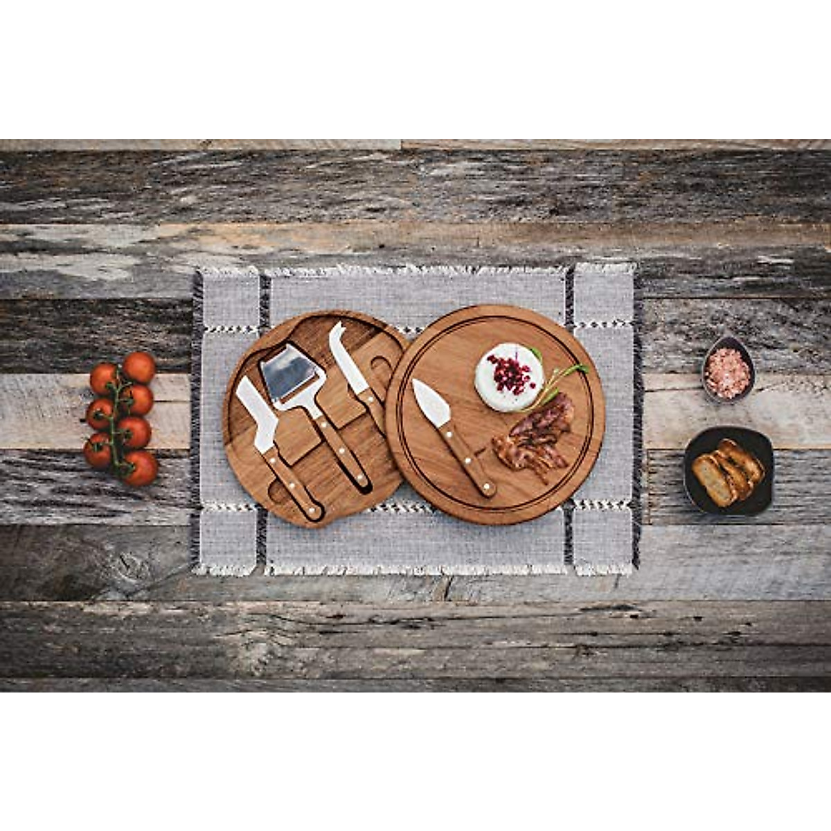 TOSCANA - a Picnic Time brand Circo Cheese Board and Knife Set - Charcuterie Board Set - Wood Cutting Board, (Acacia Wood)