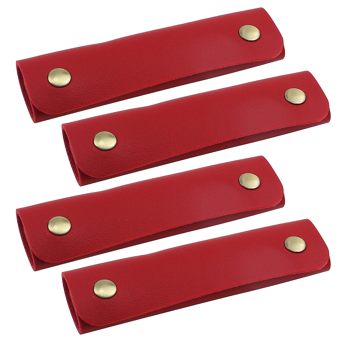 Woogim 4 pcs Handbag Handle Leather Wrap Covers,Purse Wallet Handle Protectors(Red)