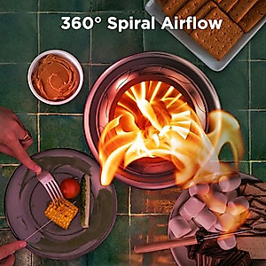 OGERY Tabletop Fire Pit with Stand 7.9 x 6.1 in, Low Smoke Stove Outdoor Table Top Firepit for Urban & Suburbs, Fueled by Pellets or Wood, Portable Mini Fire Pit with Travel Bag, Stainless Steel