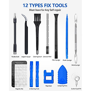 Mini Electric Screwdriver Set 140-IN-1: UnaMela Small Electric Screwdriver Cordless - 120 Precision Bits, 5 Torque Settings, LED Light, Magnetic Power Screwdriver Repair Tool Kit for PC RC Electronics