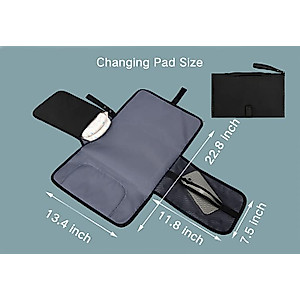 UISKOOPW Diaper Backpack, Baby Nappy Waterproof Changing Bags Travel BackPack with Changing Pad & Stroller Straps (Black)