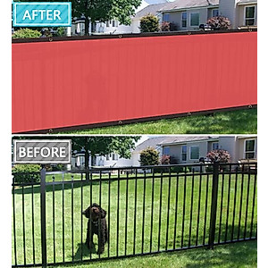 COARBOR 10'x13' Privacy Fence Screen Cover Mesh Blocker with Brass Grommets 180GSM Heavy Duty Fencing for Outdoor Back Yard Patio and Deck Backyard Garden Blocking Neighbor Red-Customized