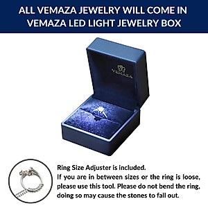 VEMAZA Color Change Alexandrite Ring Sterling Silver Halo Pear Shaped TearDrop Statement Engagement Rings For Women (La Beaute, 7)