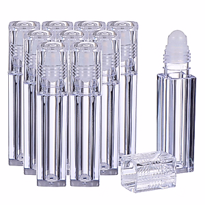 Beaupretty 10pcs Lip Gloss Tubes Empty Lip Gloss Containers Plastic Clear Mini Refillable Lip Balm Eyeliner Mascara Bottles Reusable Lipstick Wand Transparent