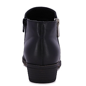 Nautica Women's Ankle Boots - Chic Vegan Leather Booties with Zipper | Low Heel, Versatile Style for Winter Fashion, Dress, or Casual Wear-Alara-Black Size-7.5