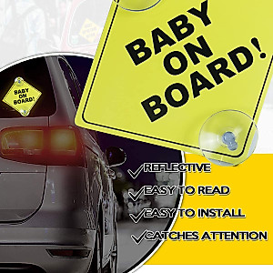 3pcs baby on board sticker for cars, baby on board sign for car, baby on board decals for car windows, baby on board sign, nude stickers
