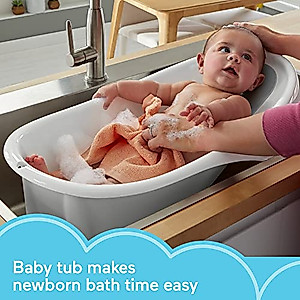 Fisher-Price Baby To Toddler Bath Simple Support Tub with Built-In Foam Head-And-Backrest For Newborns