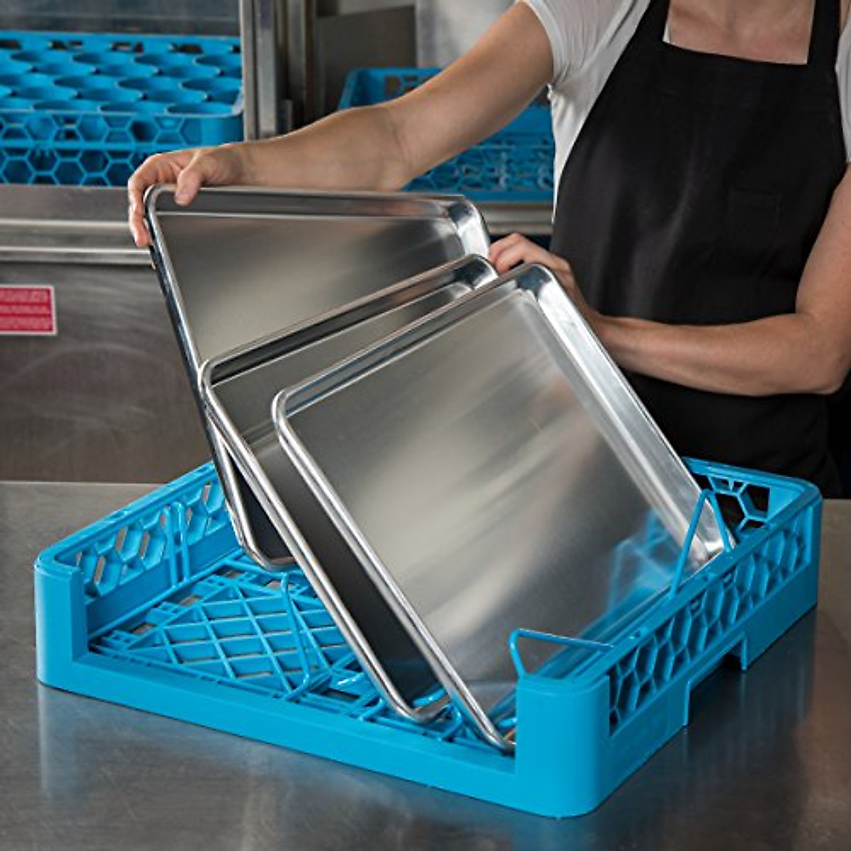 Carlisle FoodService Products RSP14 OptiClean Bakery Tray and Sheet Pan Rack, Blue (Pack of 3)