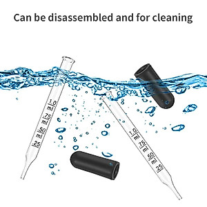 Glass Liquid Droppers - 20PCS 1ml Glass Dropper with Black Suction Bulb for Eye Medicine Drops, Essential Oil, Crafts, Skincare, Scientific Experiments, Measuring and Transferring