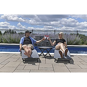 Vivere CORL3-GB Coral Springs Lounger, Grey