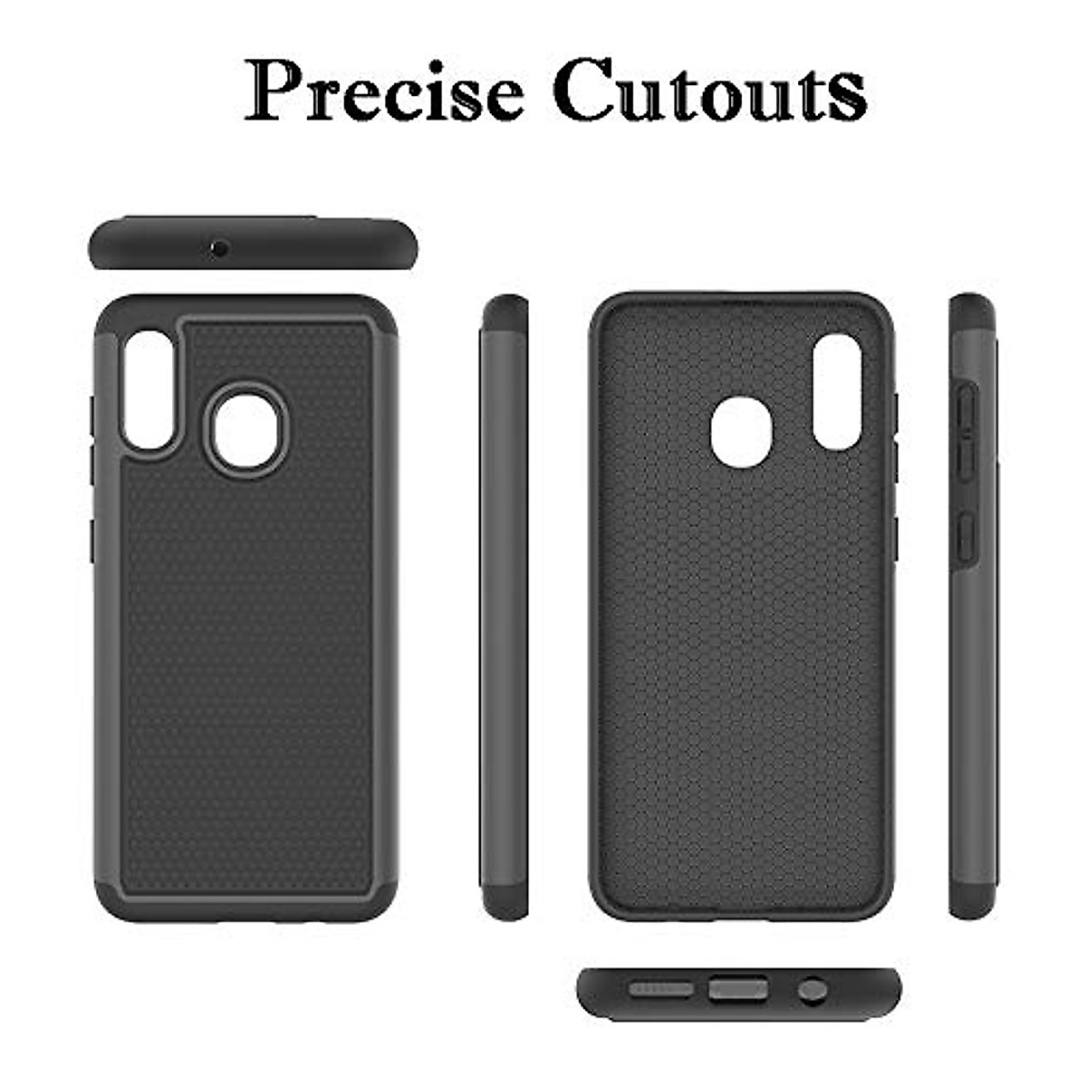 Dahkoiz for Samsung Galaxy A20/A30 Case with Tempered Glass Screen Protector, Dual Layer Drop Protection Cover Protective Phone Case for Samsung Galaxy A20/A30, Black