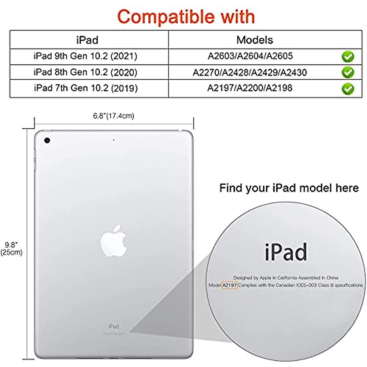 Newraturner Rotating Case for iPad 9th Generation (2021) / 8th Generation (2020) / 7th Gen (2019) 10.2 Inch --360 Degree Rotating Stand Protective Cover, Auto Sleep/Wake Function