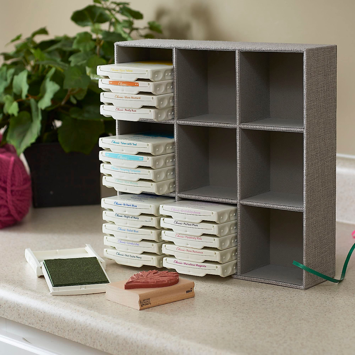 Household Essentials Grey 728-1 Deep 9 Section Drawer Organizer Box for Storage 12 in x 3.13