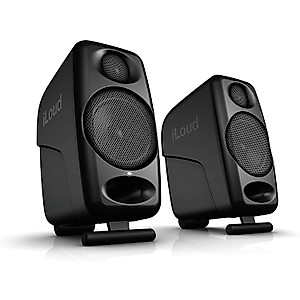 IK Multimedia iLoud Micro Monitor 50 watt portable wireless bluetooth studio reference monitors, dual speakers for music production, mixing, mastering, composing, producing and DJs