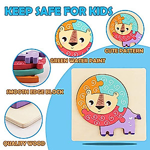 Wooden Puzzles for Toddlers, 6 Pack Animal Puzzles Toys Wooden Puzzles for Toddlers Kids 1-3, Montessori Educational Fine Motor Skill Early Learning Educational Gift for Boys Girls Ages 1 2 3 4 5 6