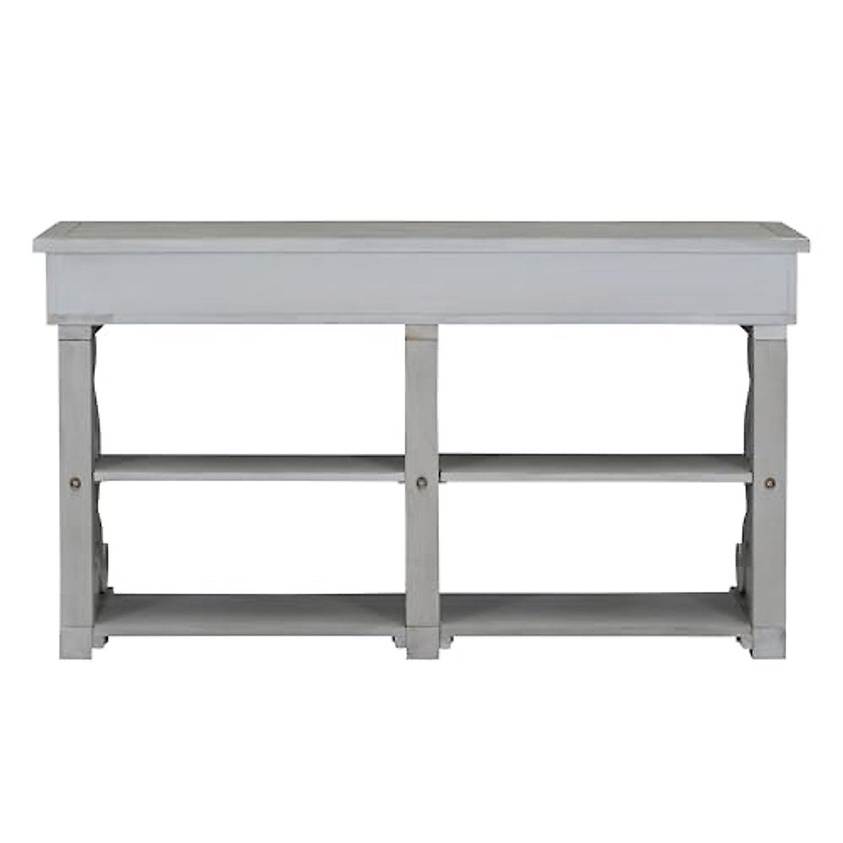 Knocbel Retro Entryway Console Table with 2 Storage Drawers and Adjustable Shelves, Entrance Hallway Foyer Behind Couch Sofa Table Living Room Decor Furniture, Easy Assembly (Antique Gray)