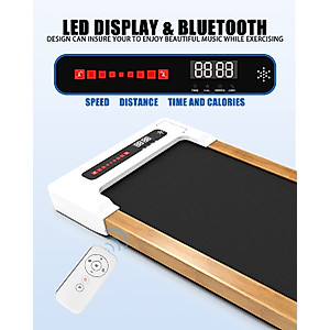 Walking Pad Under Desk Treadmill, Portable Treadmills Motorized Running Machine for Home, 2.25HP Mini Treadmill No Assembly Required Remote Control, 265 Lb Capacity