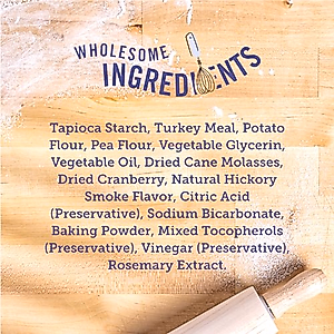 Three Dog Bakery Soft Baked Grain Free Meaty Woofers, Turkey and Cranberry Flavor, Premium Treats for Dogs, Brown, 25 oz