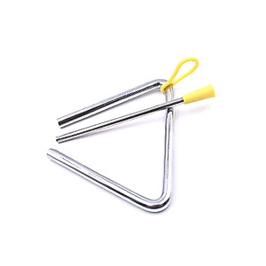 Onwon 5" + 7" Music Triangle Children Music Enlightenment Musical Steel Beater with Striker Percussion Instrument Set