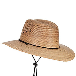 Men's Palm Braid Large Brim Fedora Hat - Dk Palm L