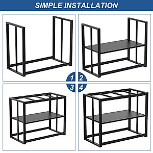 Akenow Fish Tank Stand 40 Gallon,Turtle Tank, Double Layer Metal Aquarium Stand with Storage, Turtle Tank/Reptile Terrariums 36.4" x 18.5" x 29.1"