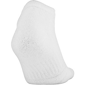 Under Armour Adult Training Cotton No Show Socks, Multipairs , White (6-Pairs) , Large