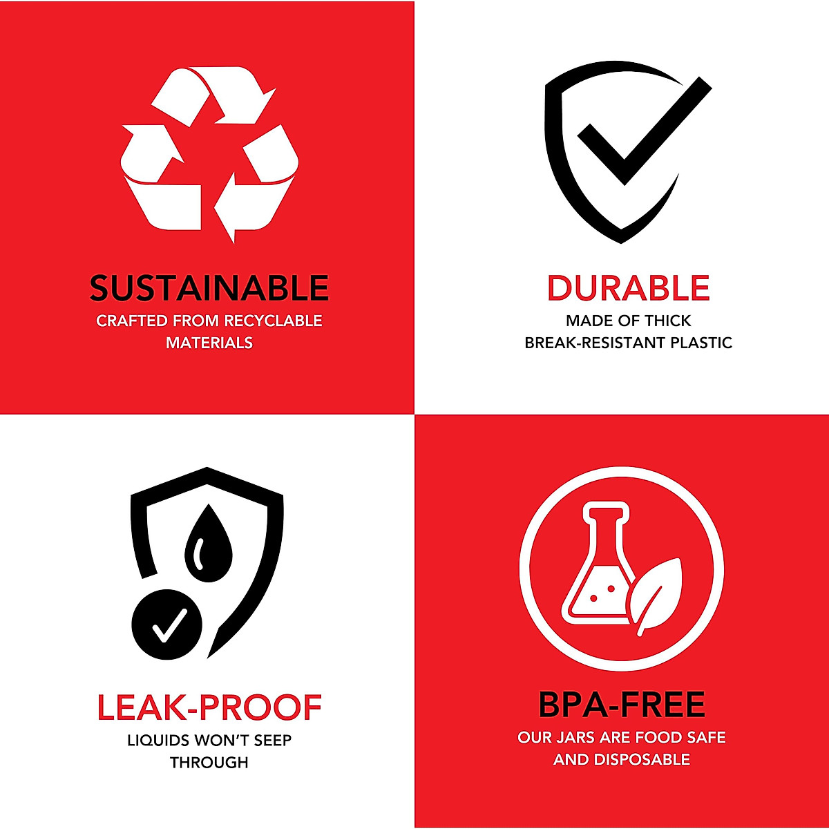 Stock Your Home 4 oz Mason Jars with Lids (10 Pack), Plastic Dessert Cups with Lids, Mini Mason Jars with Lids for Small Desserts, Cheesecake Shooters, and Parfait Cups, Disposable Party Dessert Cups