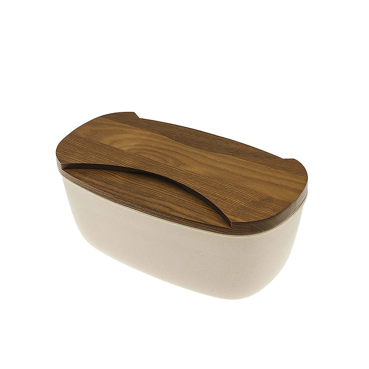 Legnoart Depot Bread Box with Dark Ashwood Cutting Board, Brown