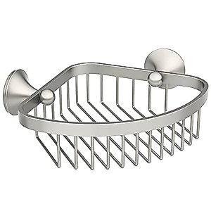 Moen YB5275BN Wynford Corner-Shower Basket for Bathroom-Storage, Brushed Nickel