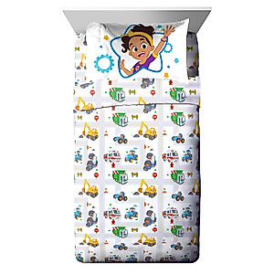 Jay Franco Blippi & Meekah Trucks Sheet Set - Twin Size Sheet Set - Super Soft Kids Cartoon Vehicles 3 Piece Bedding Set - Microfiber Sheets