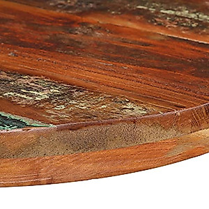 WHOPBXGAD Bistro Table Round,Wooden bar Table, Kitchen Table Suitable for Living Room, Dining Room, Bistro Table,Ø23.6"x29.5" Solid Reclaimed Wood