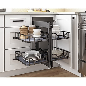 Storage with Style Black Nickel 18" Full-Height Blind Corner Organizer