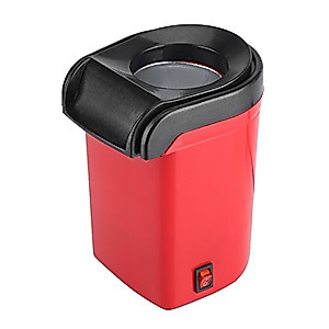 Asixx Electric Popcorn Maker, 1200W Mini Electric Popcorn Maker Hot Air Popcorn Maker Home Use Automatic Popcorn Machine 220V EU Plug, Red