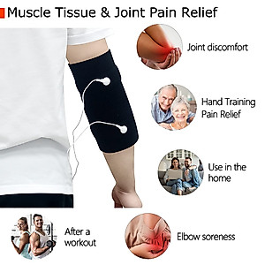 Pelvifine Electrodes with Silver Conductive Elbow Pad Silver Fiber Electrode Elbow Brace Compatible with TENS/EMS Machine(Please wet The conductive Silver cloth before use)