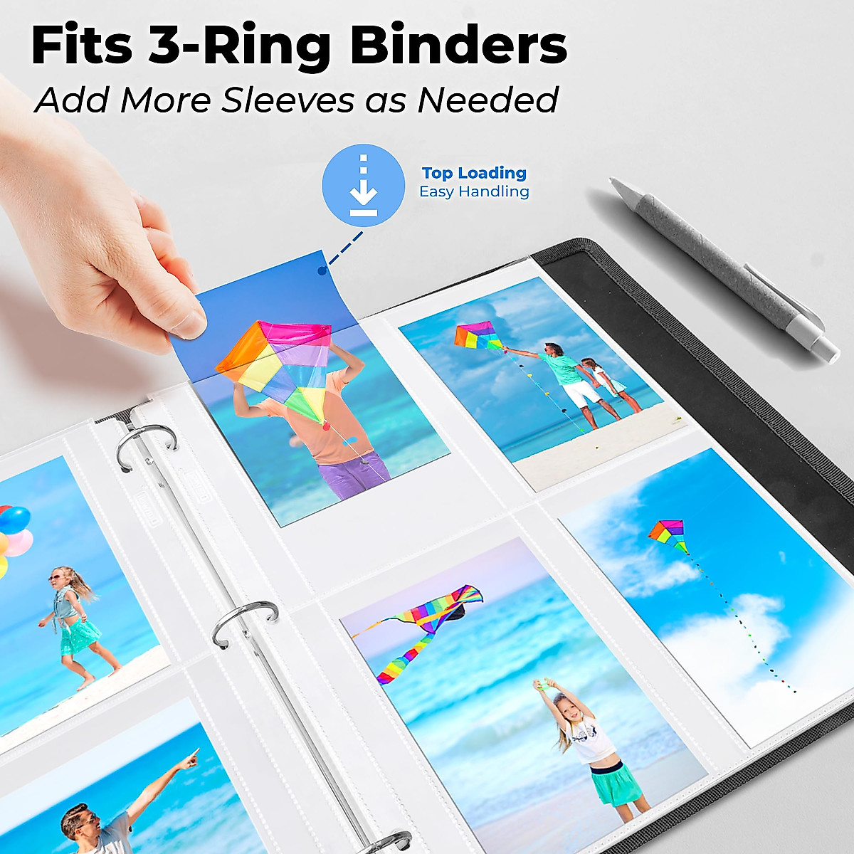 Dunwell Photo Album Refill Pages - (3.5x5, 25 Pack), for 200 Pictures, 3-Ring Binder Photo Pockets, Each 4-Pocket Photo Page Holds 8 Pictures, 3.5 x 5 Photo Protectors or 3.25x5.25 Seed Binder