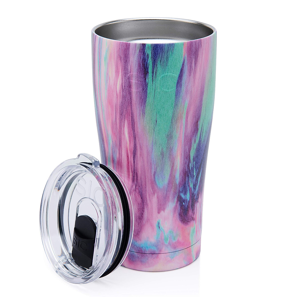 Seriously Ice Cold SIC 20 Oz. Double Wall Vacuum Insulated 18/8 Stainless Steel Travel Tumbler Mug | Powder Coated with Splash Proof BPA Free Lid | Coffee, Tea, Wine, and Cocktails (Cotton Candy)