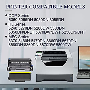 TN620 Toner & DR620 Drum MLIE Compatible Replacement for Brother HL-5240 5250DN 5280DW 5350DNLT, MFC-8370 8470DN 8670DN 8880DN, DCP-8085DN Printer (High Yield, 1 Toner+1 Drum,Black)