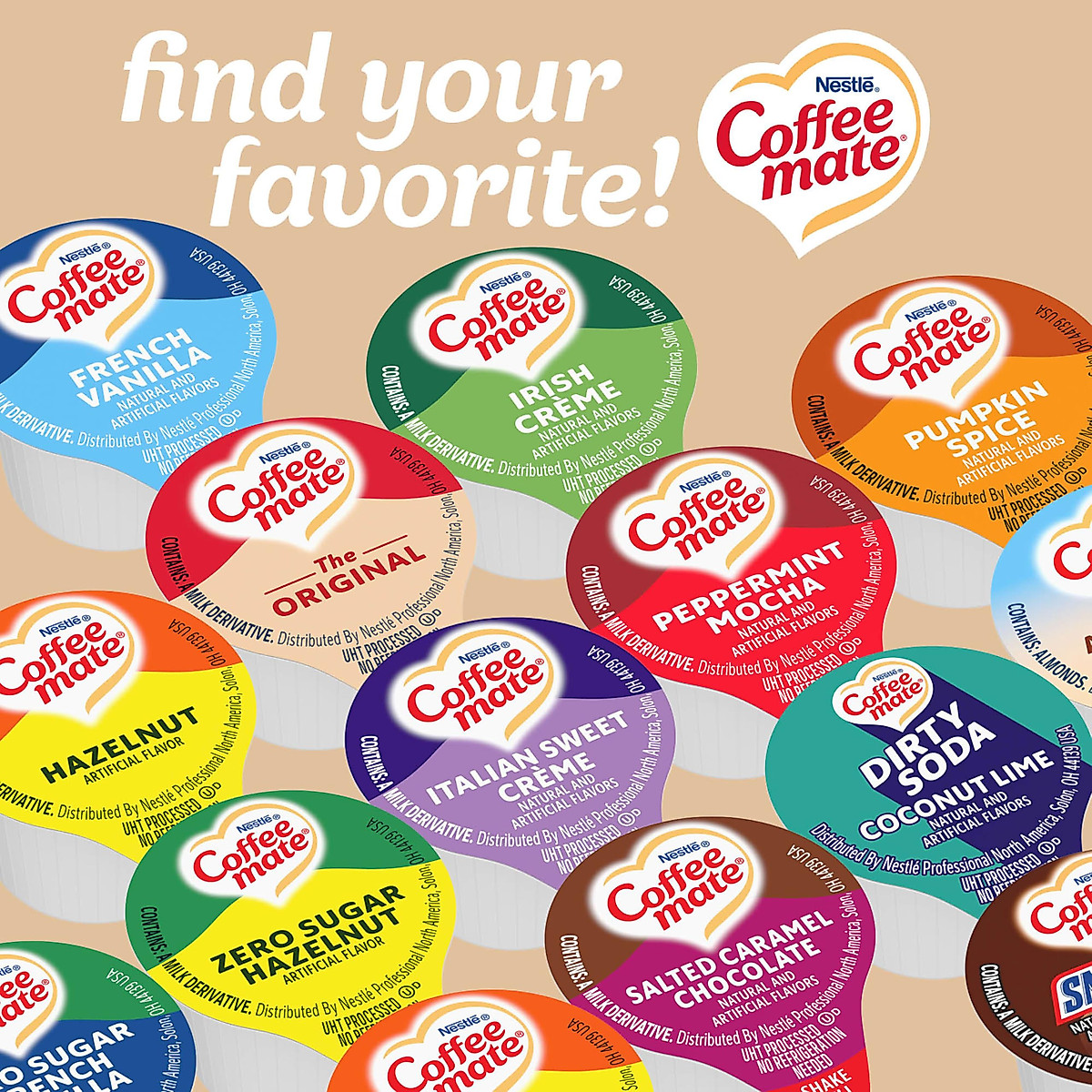 Nestle Coffee mate Coffee Creamer, Original, Liquid Creamer Singles, Non Dairy, No Refrigeration, Box of 180